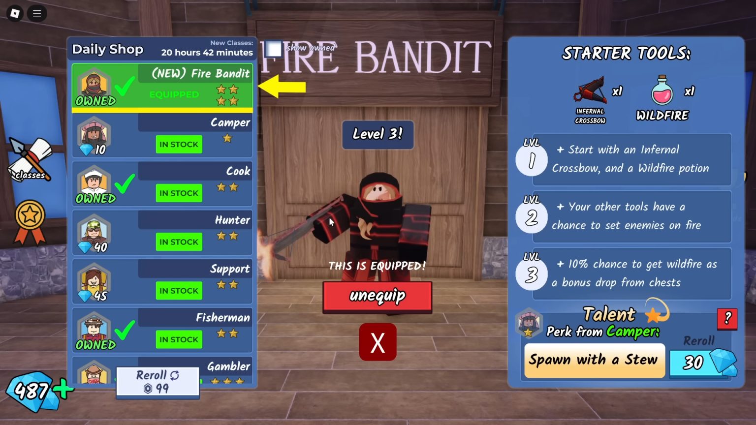 99 Nights in the Forest Fire Bandit Class Guide – Spot.Monster